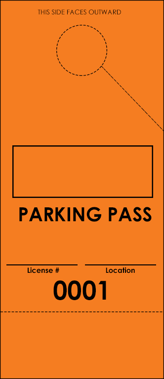 Orange Parking Plus Permit (100 pack)